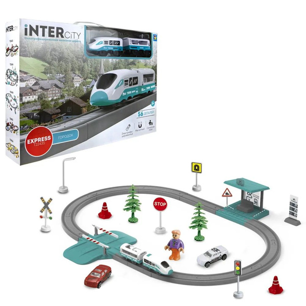 Электрифицированная железная дорога (1TOY) InterCity Express Набор "Городок" со световыми и ...