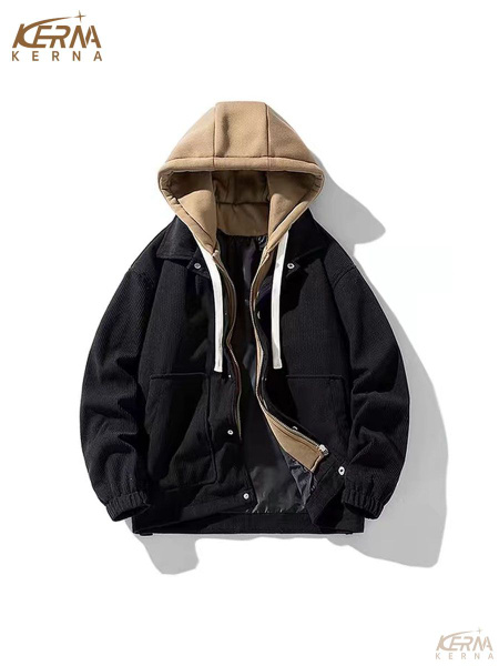 Куртка Мужской, Женский KERNA Кружево черный лацканы Вельвет, Полиэфирное волокно, размер 52 ...