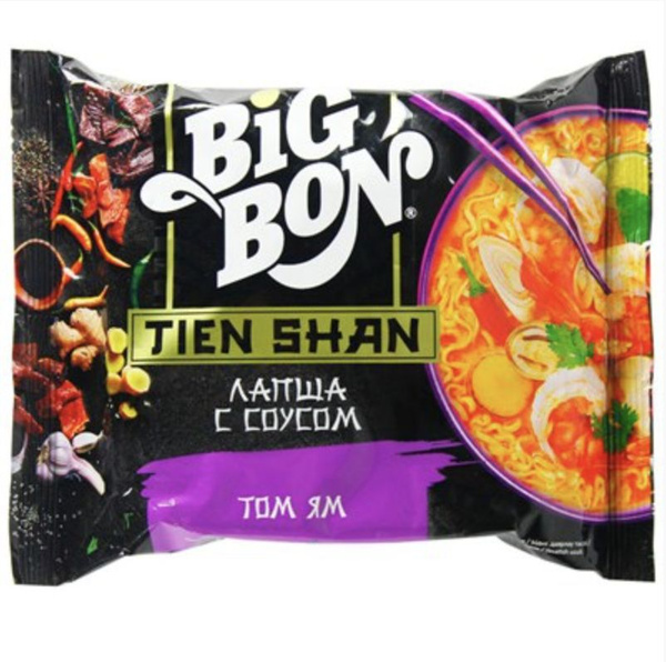 Лапша быстрого приготовления Big Bon с соусом том ям 85 г - купить с ...