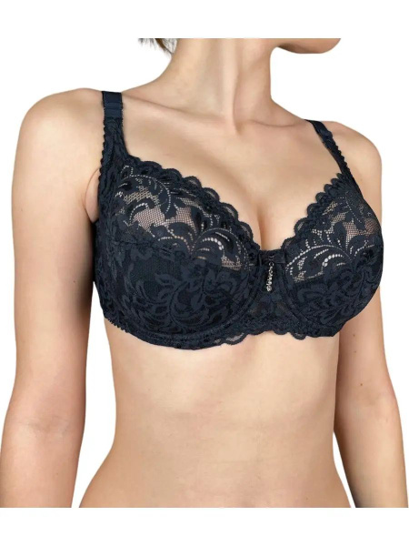 Бюстгальтер Женский VE.NU.S на косточках, размер 85E темно-синий Полиамид, Эластан Вечерний ...