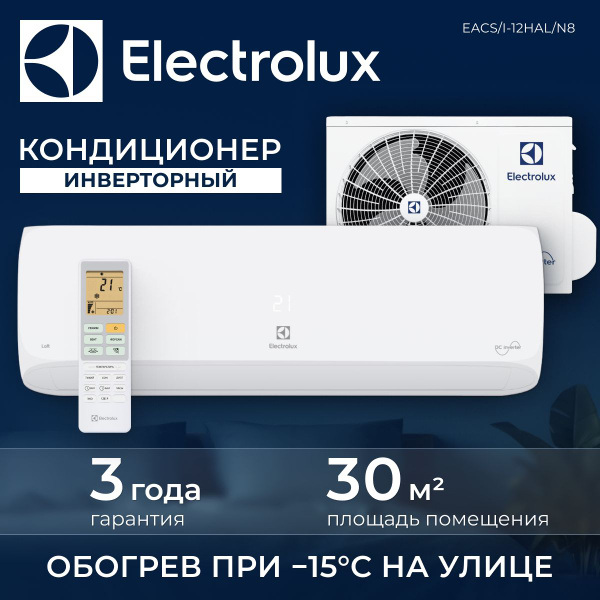 Сплит-система инверторного типа Electrolux Loft DC EACS/I-12HAL/N8 ...