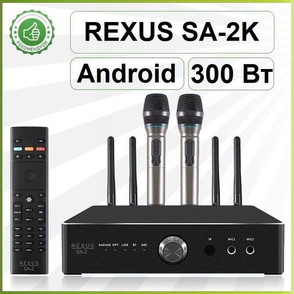 REXUS SA-2K (300Вт) - караоке усилитель, 300Вт, ANDROID 12, Bluetooth ...