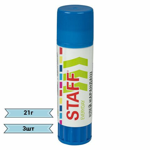 Staff Клей-карандаш 3 шт., 21 мл./ 38 г. - купить с доставкой по ...