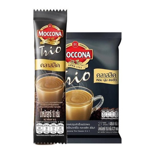 Кофе Moccona Моккона Таиланд Trio Classic 3in1 Instant Coffee 27 пакетиков по 15.8 гр общая ...