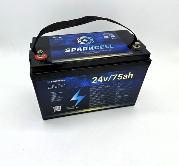 Прочие аксессуары и комплектующие для судов Sparkcell Тяговый аккумулятор lifepo4 24v 75ah для ...
