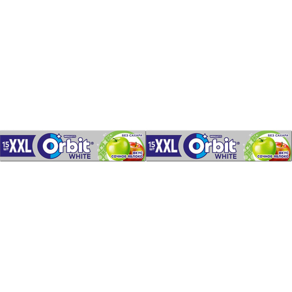 Жевательная резинка Orbit White XXL сочное яблоко 23 г, набор: 2 штуки ...