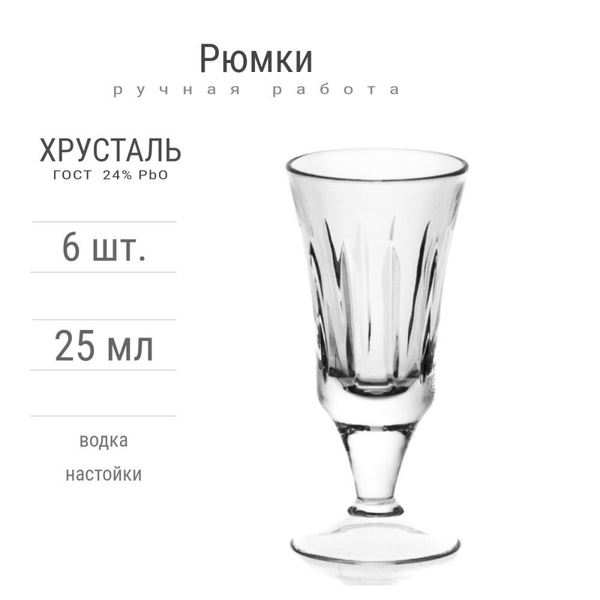 Характеристики Рюмки хрустальные Norma, 6 шт., 25 мл подробное описание ...