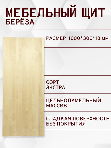 Мебельный щит деревянный 18*300*1000 - купить с доставкой по выгодным ...