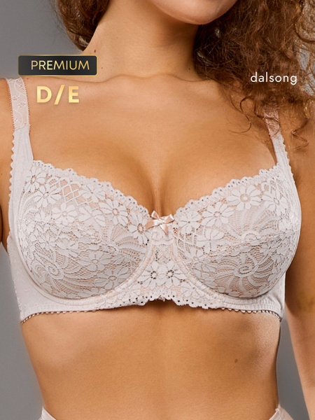 Бюстгальтер Женский DALSONG высокая закрытая чашка, на косточках, размер 105E бежевый Нейлон ...