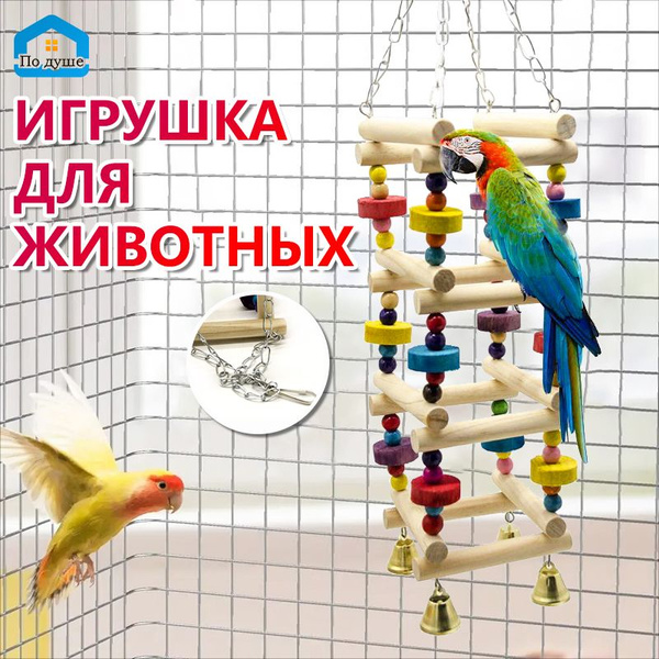 Красочные игрушки для попугаев в клетку - купить с доставкой по ...