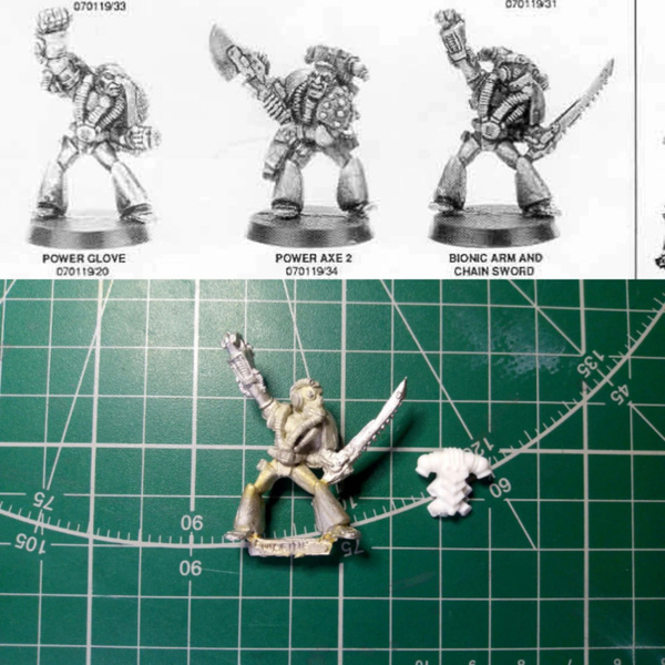 Space Marine w/Bionic Arm 1987 Rogue Trader Warhammer миниатюра металл ...