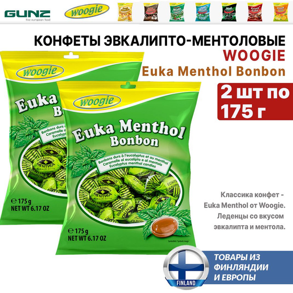 Эвкалипто-ментоловые конфеты WOOGIE Euka Menthol Bonbon 175 г - 2 шт ...