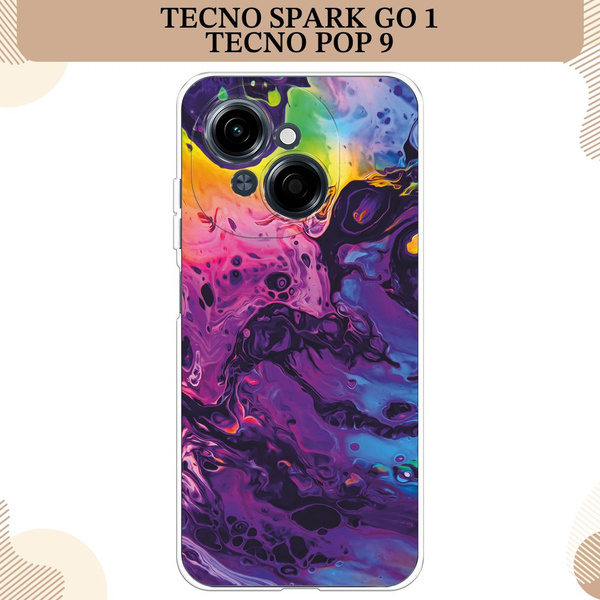 Силиконовый чехол на Tecno Spark Go 1 Tecno Pop 9 Техно Спарк Го 1 Техно ПОП 9 Acid Fluid