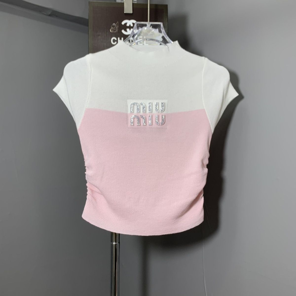 Футболка Miu Miu размер универсальный цвет розовый Полиэфирное волокно купить по выгодной