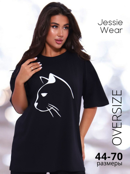 Футболка Jessie Wear, размер 48, цвет черный, Хлопок 100% - купить по ...