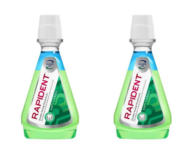 Rapident Двухфазный ополаскиватель для полости рта Anti-caries, для защиты от кариеса, 360 мл, 2 ...