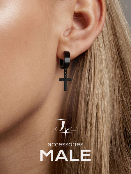 Серьги крестики черные конго - бижутерия кресты, унисекс купить на OZON ...