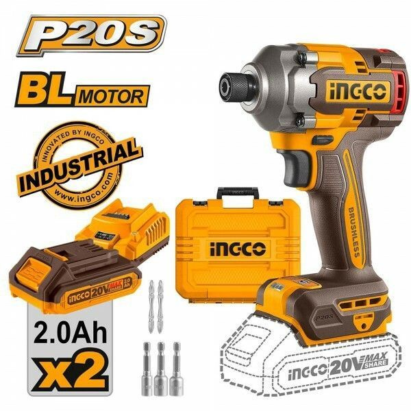 Аккумуляторный импульсный винтоверт 20В BL 285Hm 2хАКБ и ЗУ кейс INGCO ...