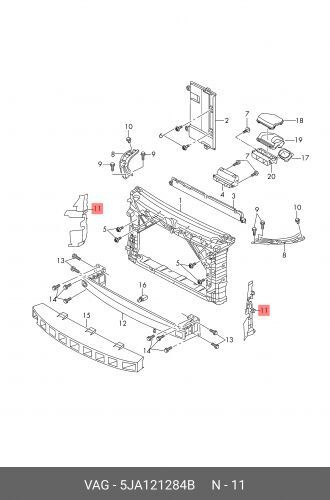 Воздуховод ORG - VAG (VW/Audi/Skoda/Seat) арт. 5JA121284B - купить по ...
