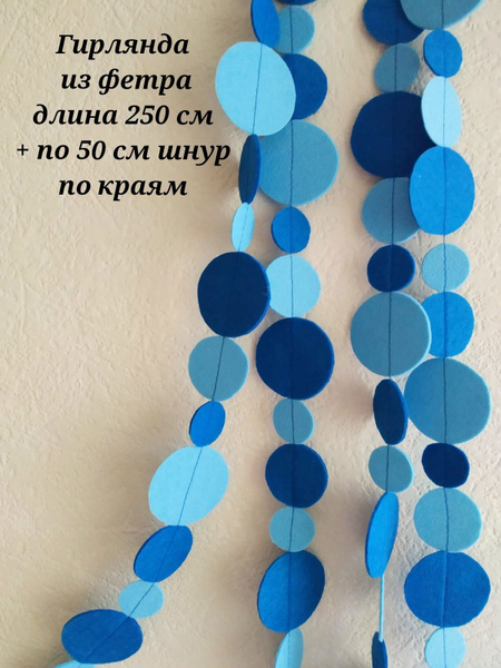 Гирлянда Растяжка цвет голубой, синий, 250 см., Рождение ребенка ...