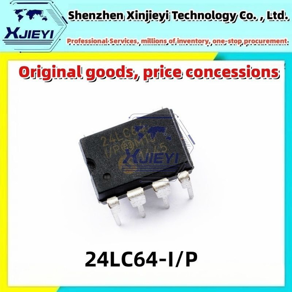 Совершенно новый оригинал 24LC64-I/P DIP8 Чипы, электронные устройства, интегральная схема IC ...