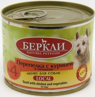 3 шт. Беркли Local консервы для собак №4 Перепелка с курицей и овощами ...