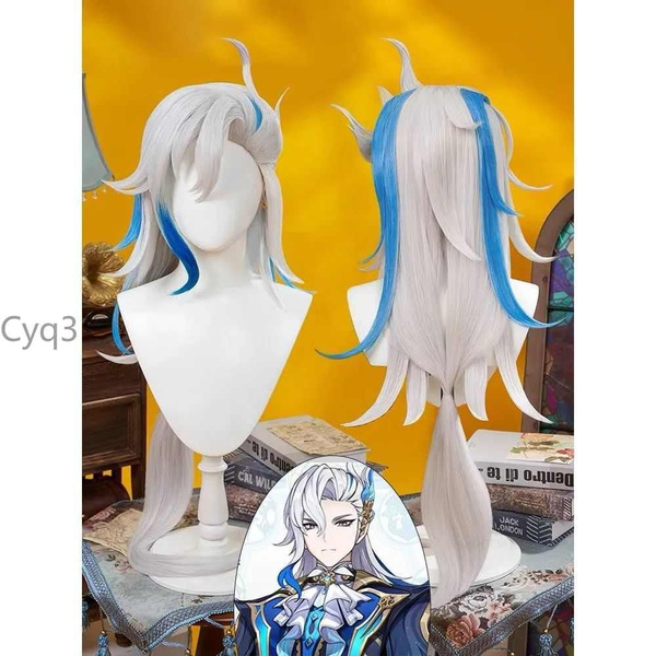 Genshin Impact Cos парик Fengdan Neuvillette Navilette/Нёвиллет купить ...