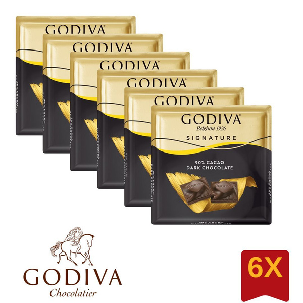 GODIVA 90% Темный шоколад, квадратный 52 г x 6 купить на OZON по низкой цене (1759523159)