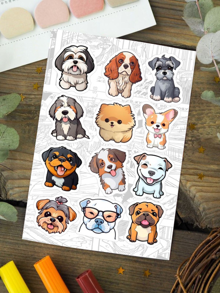 Стикеры собачки. Стикерпак щенки купить на OZON по низкой цене (1760693112)