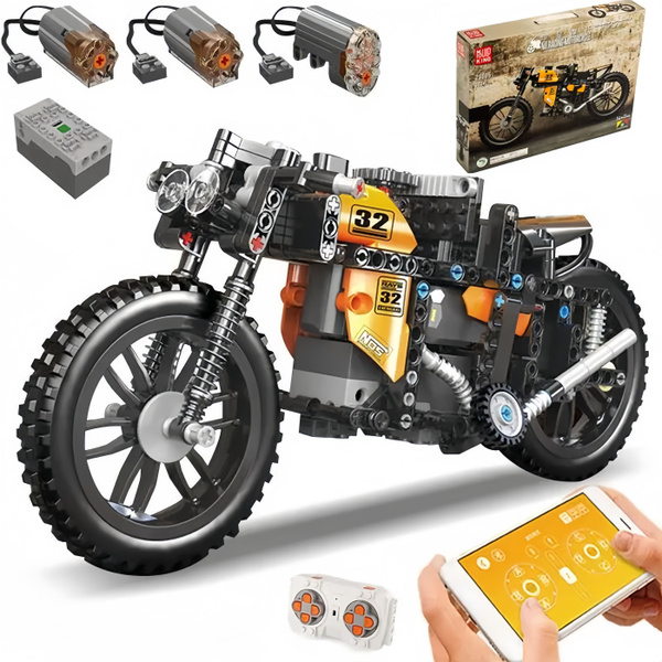 Гоночный мотоцикл с ДУ конструктор для детей Mould King 23005, 383 детали, Развивающий ...