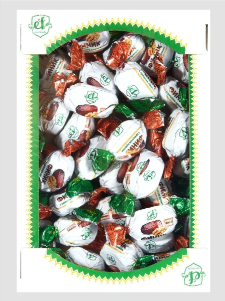 Характеристики Конфеты "Финик с Грецкий орехом" глазированные 1кг ...