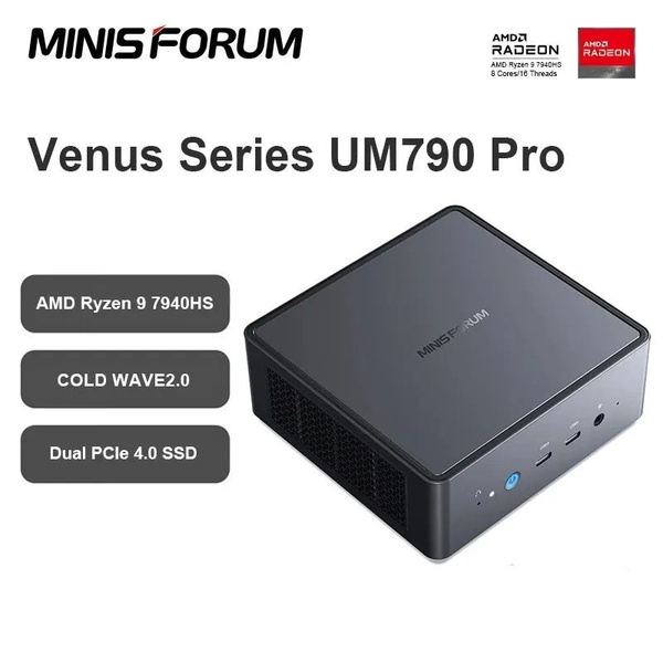 MINISFORUM Мини-ПК UM790 Pro (AMD Ryzen 9 7940HS, RAM 32 ГБ, SSD 1024 ...