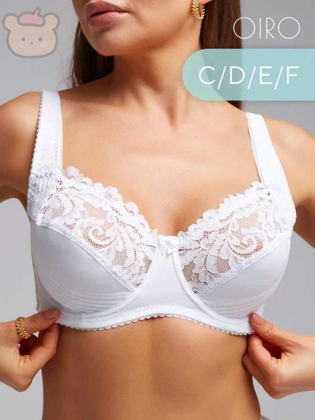 Бюстгальтер Женский OIRO мягкая чашка на каркасе, на косточках, размер 90D белый Нейлон, Эластан ...