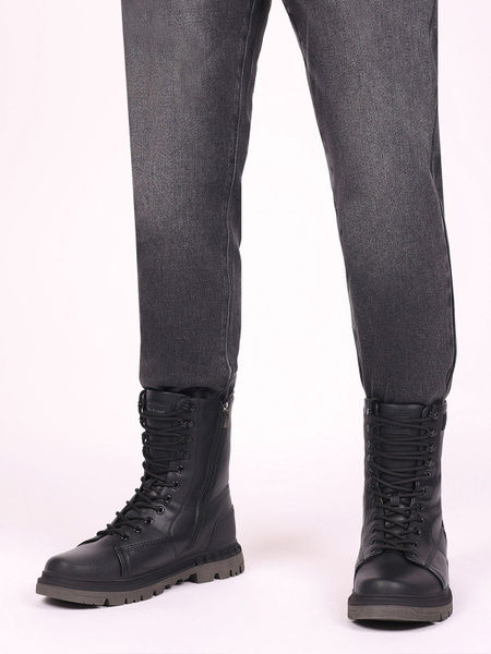 Полусапоги Мужской Instreet, размер 43 черный Зима 8 Толстый каблук Россия Шнурки, Молния купить ...