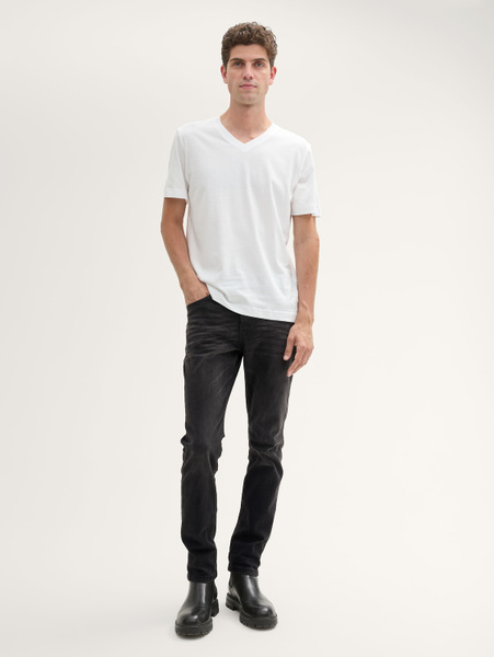 Джинсы Мужской Tom Tailor темно-серый Деним, размер 56 полуприлегающий Комбинированная Средняя ...