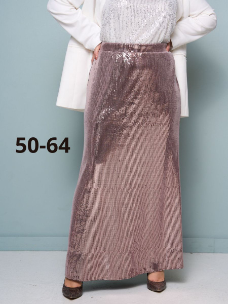 Юбка Женский SPARADA бежевый, размер 54, 56 Резинка Макси Пайетки На любой сезон А-силуэт купить ...