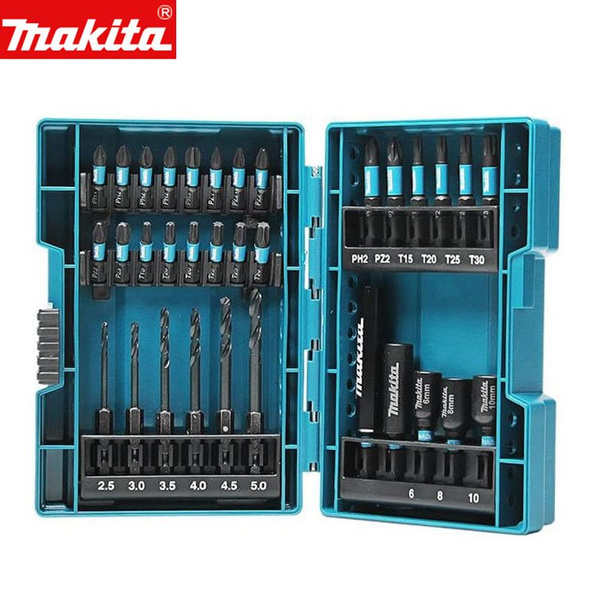 Makita E-06622 Набор ударных сверл по металлу черного цвета и отверток ...