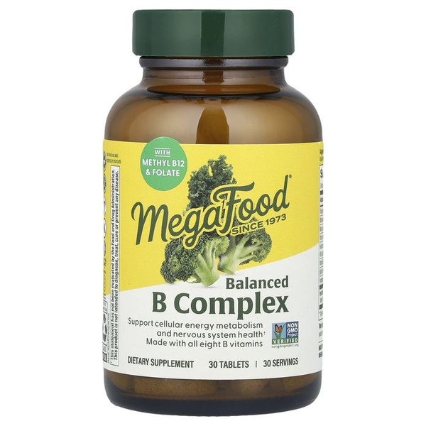 MegaFood B-Complex, Сбалансированный комплекс витаминов В (Balanced B ...