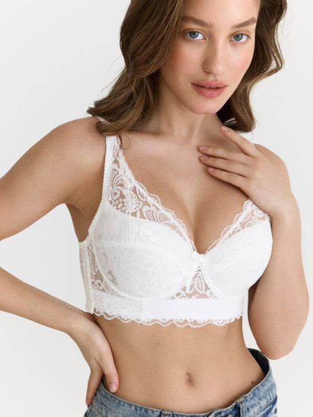 Бюстгальтер Женский Caitline мягкая чашка на каркасе, бюстье, размер 85A, 85B белый Нейлон ...