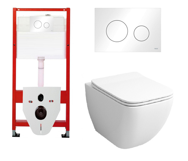Комплект 3 в 1 инсталляция Tece Loop K440920 + Подвесной унитаз Grossman GR-4447S с кнопкой ...