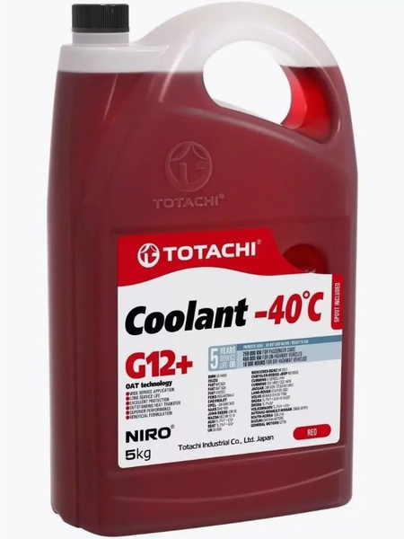 Антифриз TOTACHI NIRO COOLANT RED -40C G12+ 5КГ 43105 купить на OZON по низкой цене (1860113083)
