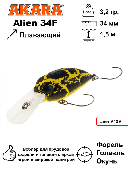 Воблер Крэнк (Crank) Akara Alien, 0.5-1.5 м купить c доставкой на OZON ...