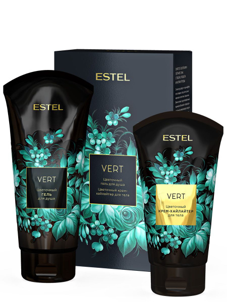 ESTEL PROFESSIONAL Подарочный набор для ухода за телом увлажняющий VERT: цветочный гель для душа ...
