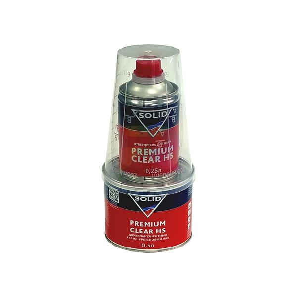 Акрил-уретановый автомобильный прозрачный лак (автолак солид) 2K Solid Premium Clear HS 2+1 0,5 ...