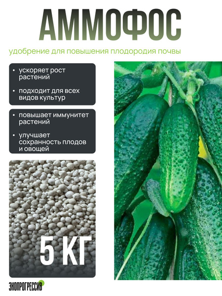 Удобрение Аммофос 5кг купить на OZON по низкой цене (1905034999)
