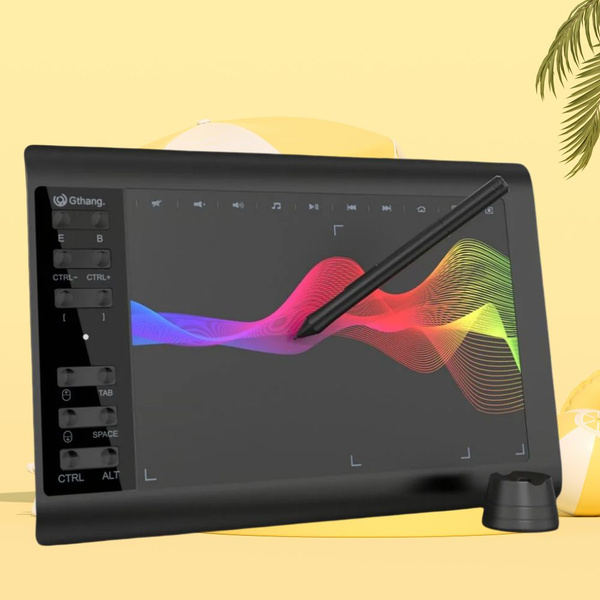 Графический планшет, A4, Windows, Mac OS, 8192 уровня, черный матовый, темно-серый купить c ...