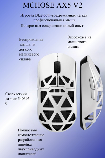 Мышь беспроводная MCHOSE беспроводная MC-AX5 V2-001 , белый,MC-AX5 V2-001 купить c доставкой на ...