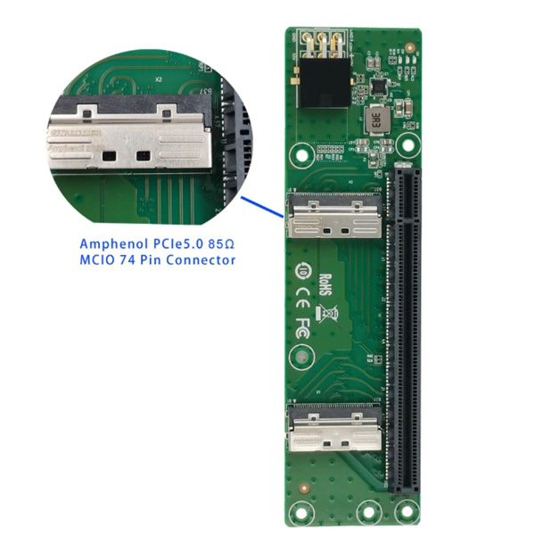 2x MCIO x8 на слот PCIe5.0 x16 Riser XIC 0516PE купить на OZON по ...