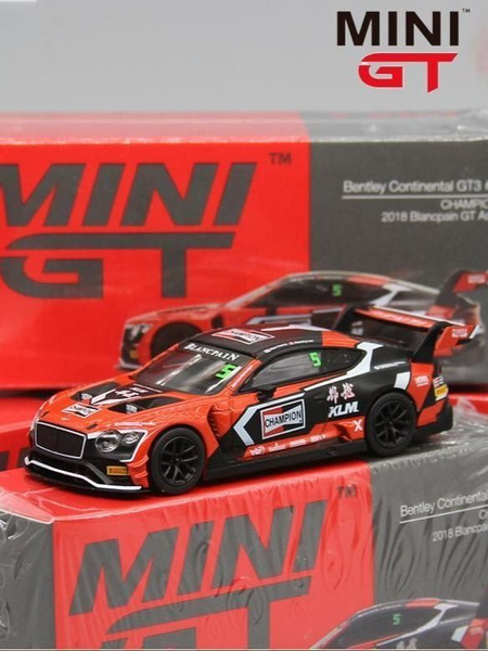 МашинкаTSM MINI GT 1/64 #260 Bentley Continental GT3 #5 2018 Blancpurt ...