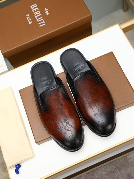 Туфли Мужской Berluti Воловья кожа размер 38 Без каблука 4 слингбэки Без застёжки Круглый нос